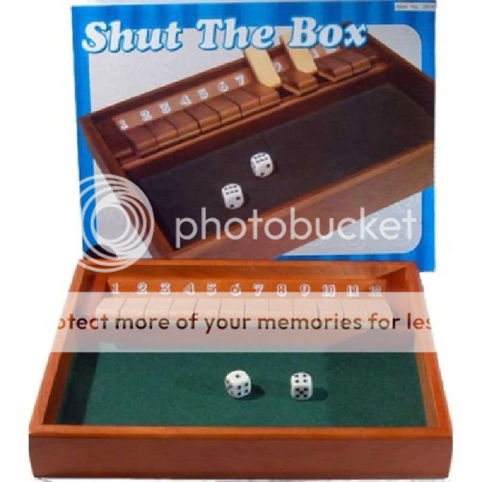 12 Number Shut the Box Board Game Wooden Case Circa Vintage Drinking ...